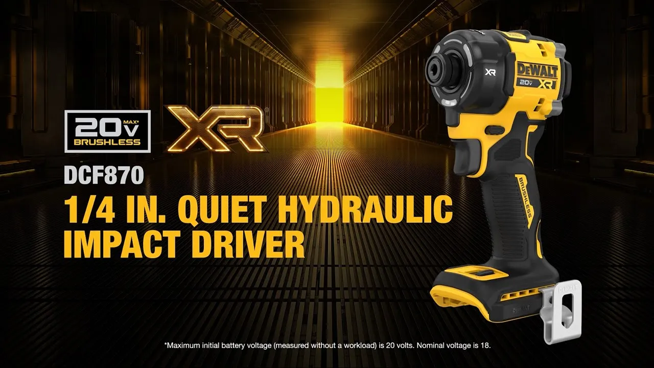 DeWalt’s New 20V MAX XR Brushless 1/4 in. Quiet Hydraulic Impact Driver ...